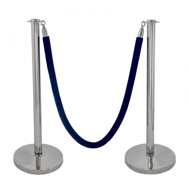 Flat Top Rope Stanchion Set in Dome Base Mirror Finish - Decorative ...